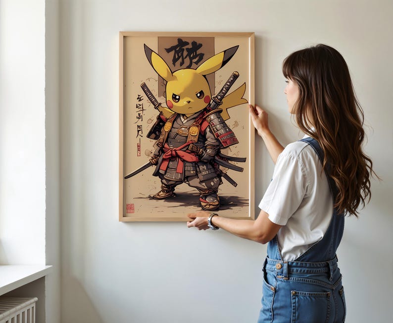 Pikachu Samurai Warrior - Vintage Japanese Armor Art - Ultra Resolution ...