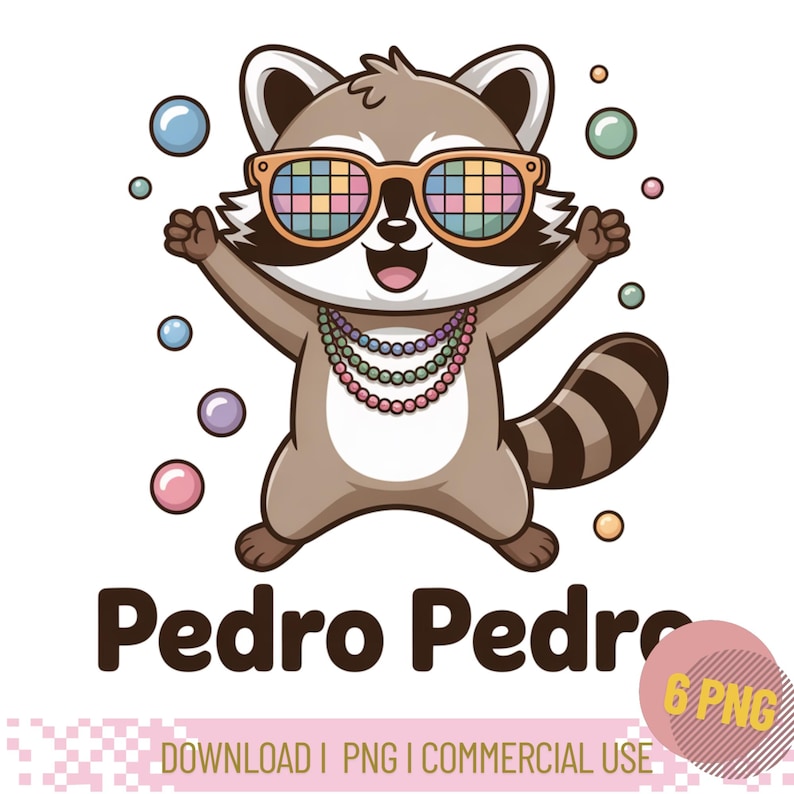 Pedro Raccoon PNG – Cute Boho Style Cartoon Clipart - Etsy
