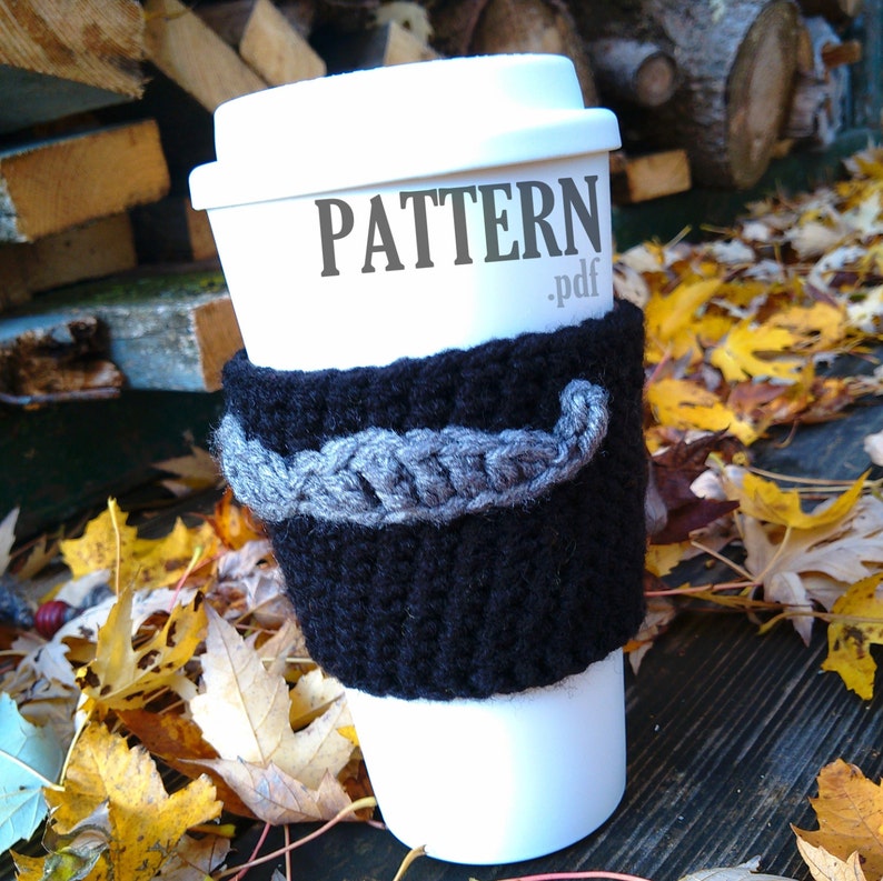 Mustache Crochet PDF Pattern ~ Mustache Cup Cozy ~ Coffee Mug Sleeve ...
