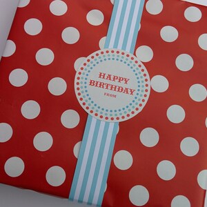 Happy Birthday Labels in Blue and Red - Etsy
