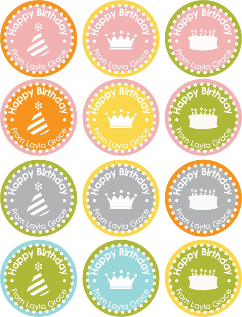 24 Personalized Birthday Gift Labels | Etsy
