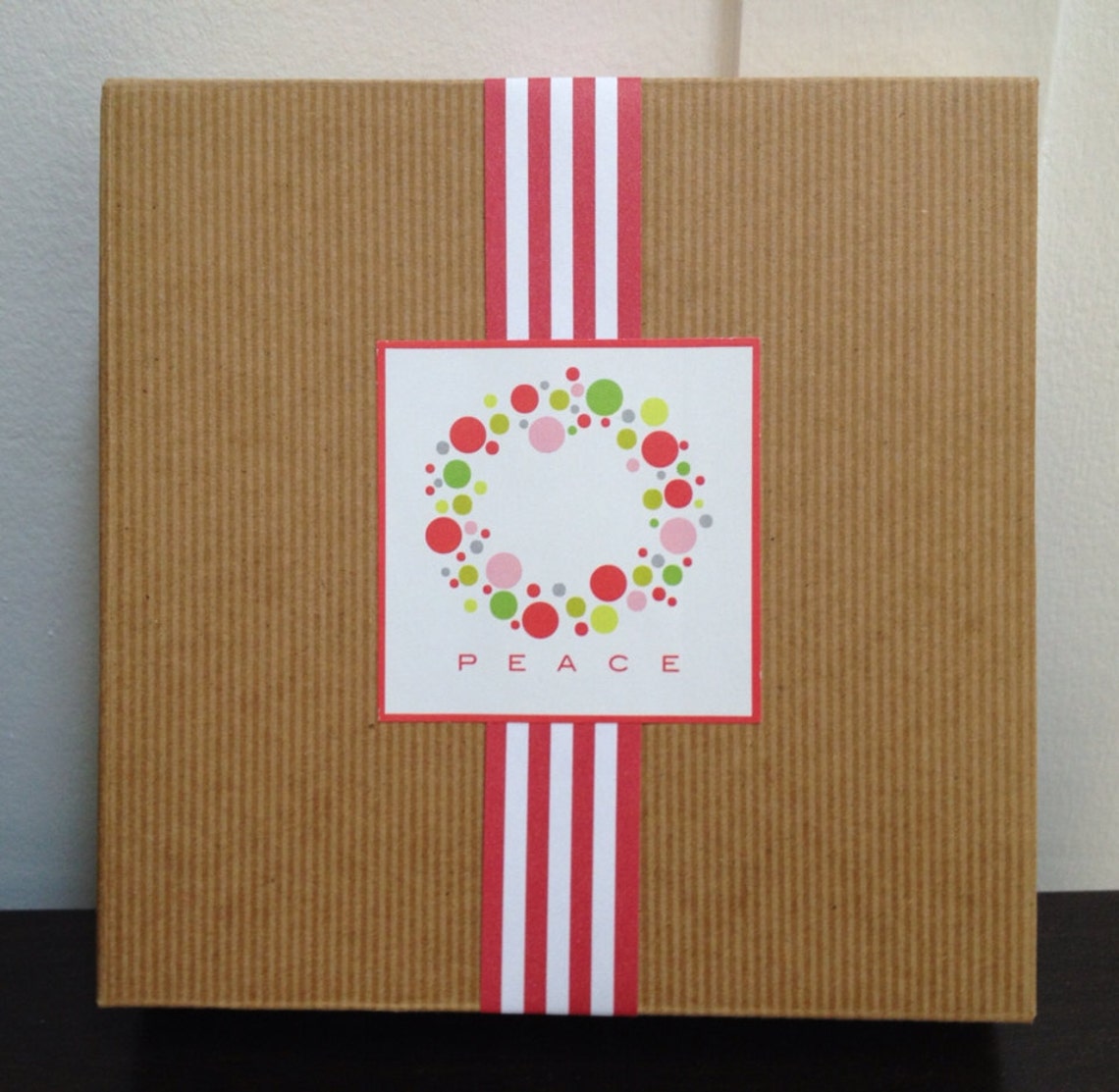 Christmas Wreath Square Labels | Etsy