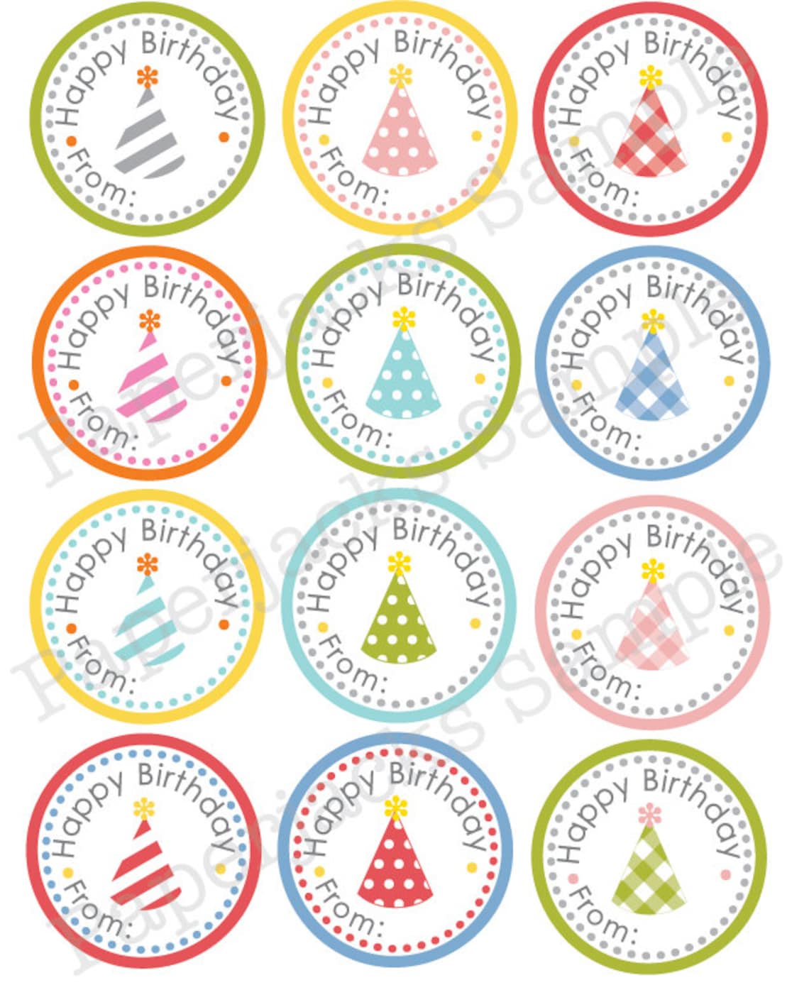 Birthday Labels Variety Pack - Etsy