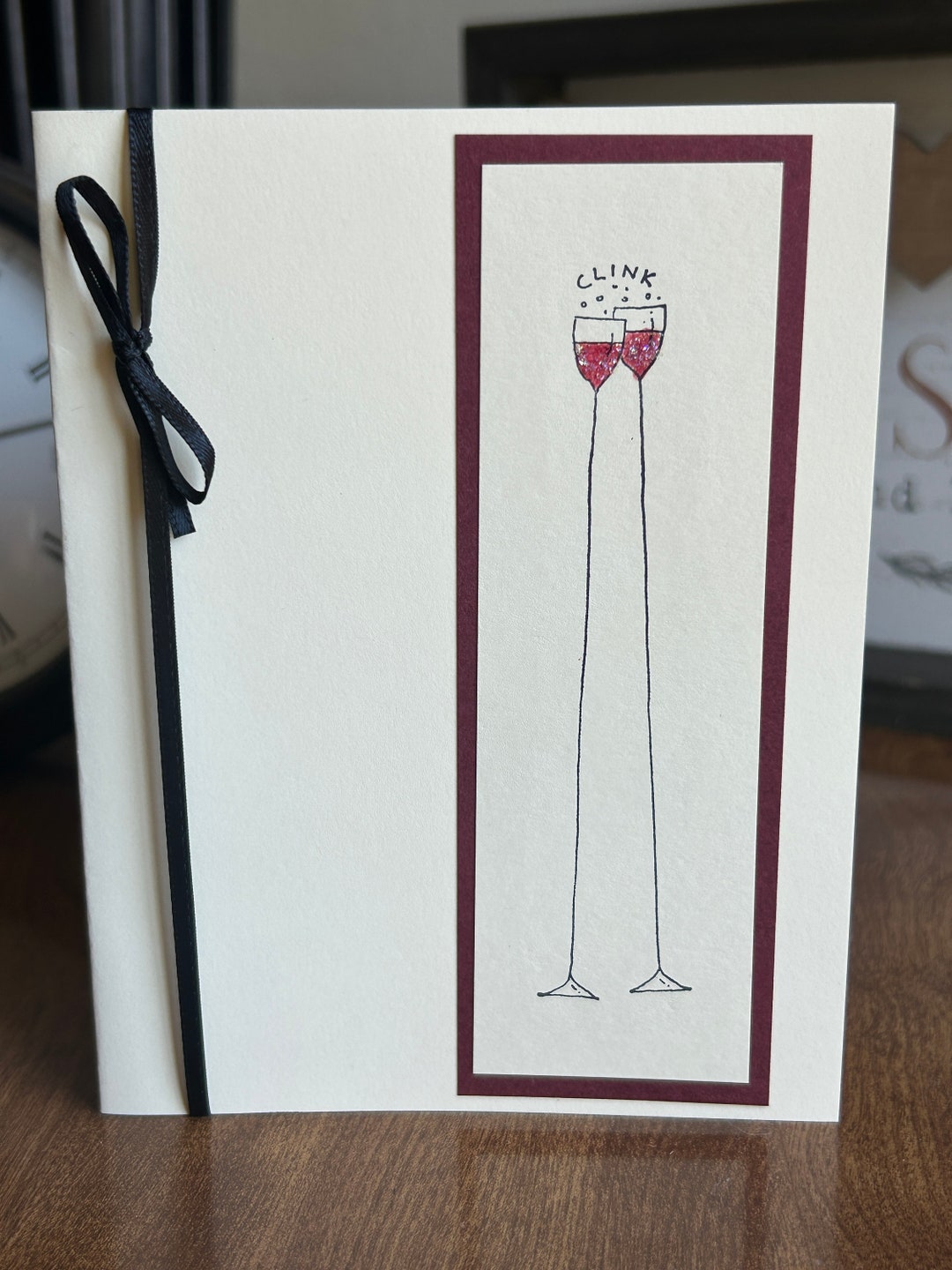 Clink Wine Glasses Card - Etsy