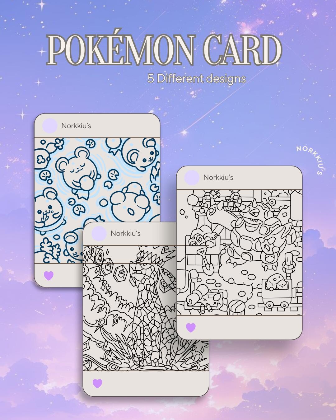 Pokémon Cards Lineart Pack - Etsy