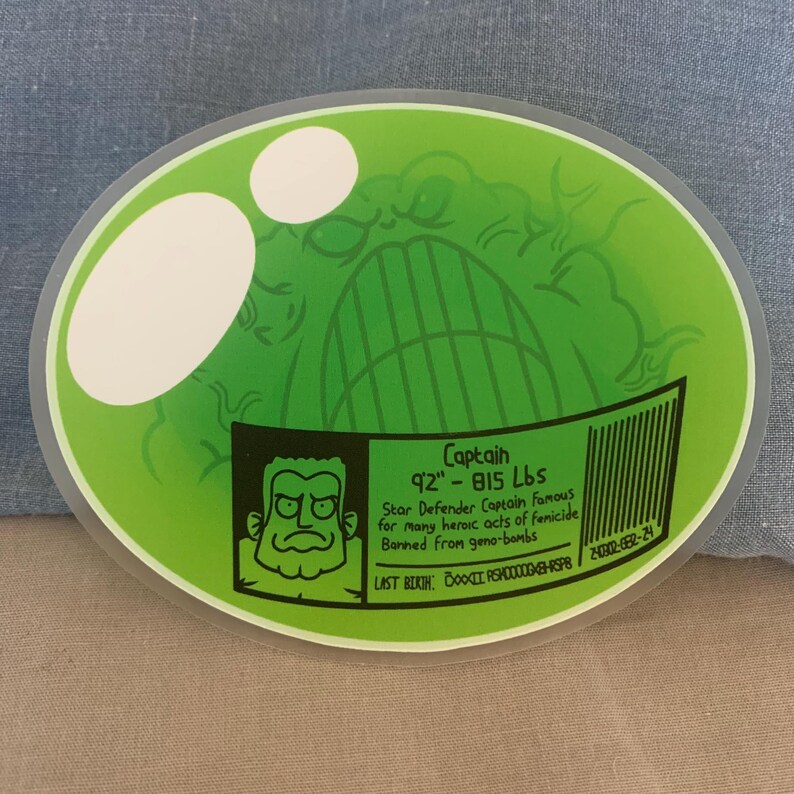 Space King Star Defender Captains Holy Globule 7x9cm Clear Back Vinyl ...