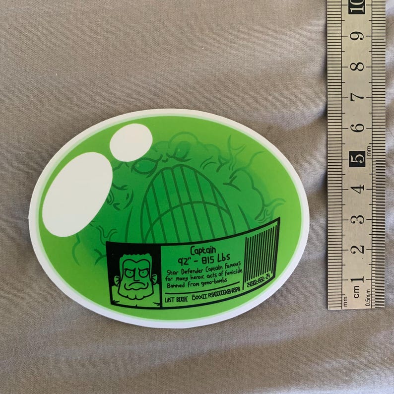 Space King Star Defender Captains Holy Globule 7x9cm Clear Back Vinyl ...
