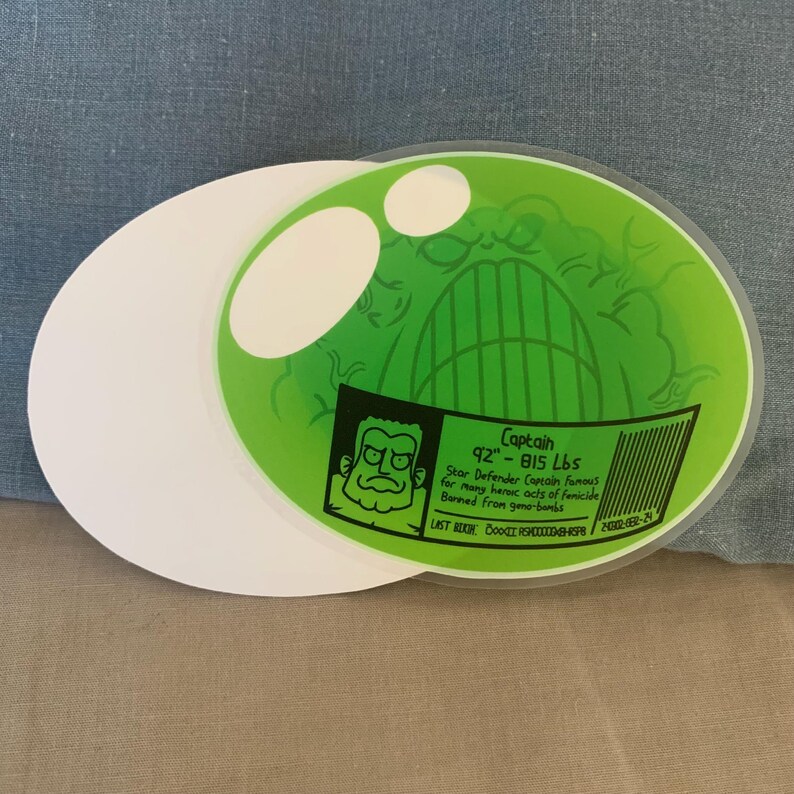 Space King Star Defender Captains Holy Globule 7x9cm Clear Back Vinyl ...