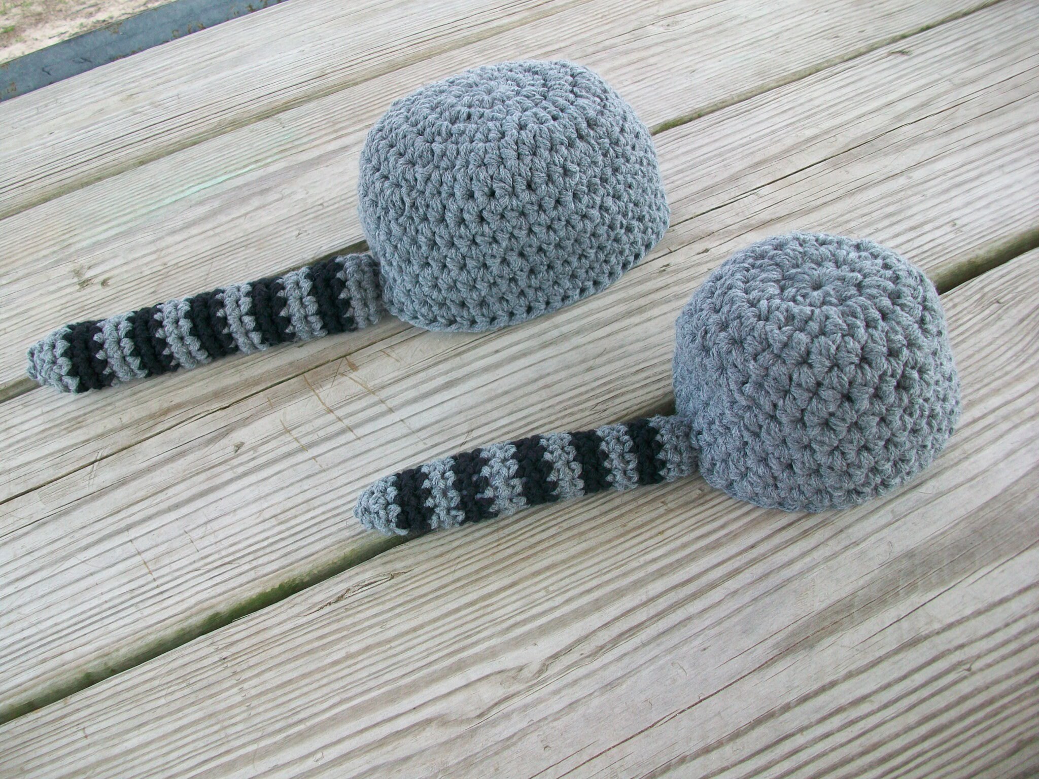 Crocheted 'coon Skin Cap Raccoon Hat - Etsy