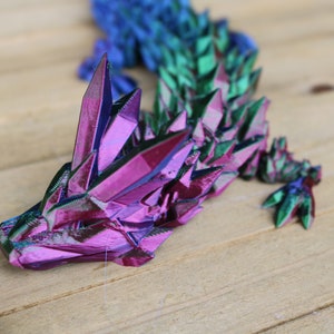 Crystal Dragon Articulating Fidget Toy (pink, Blue, Green) 3d Printed ...