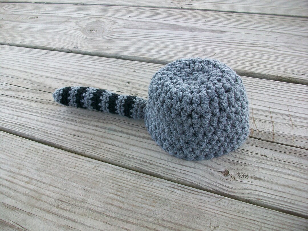 Crocheted 'coon Skin Cap Raccoon Hat - Etsy