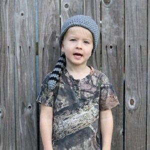 Crocheted 'coon Skin Cap Raccoon Hat - Etsy