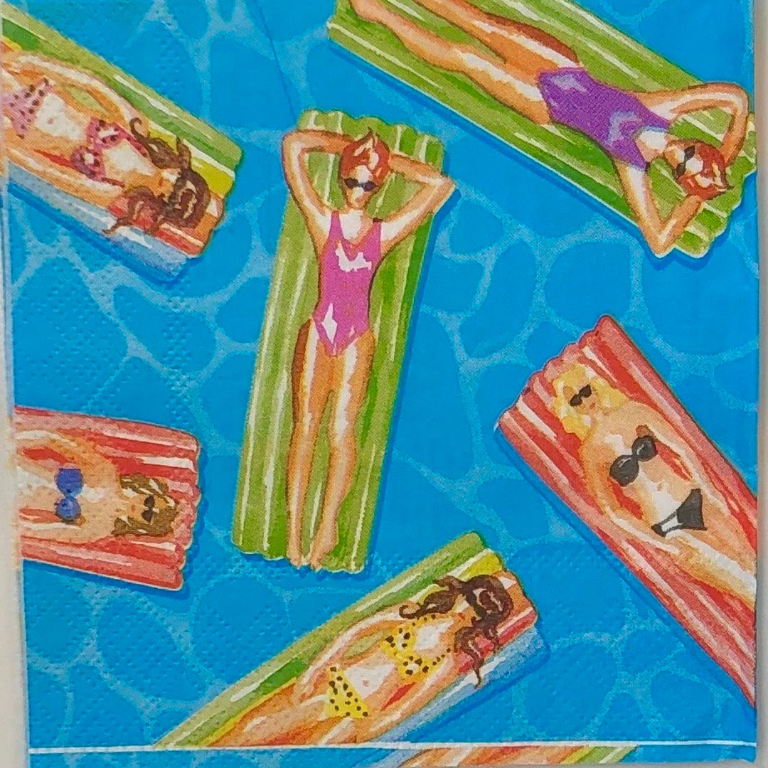 Napkin for Decoupage | Sunbathing Napkin | Pool Float | Decoupage ...