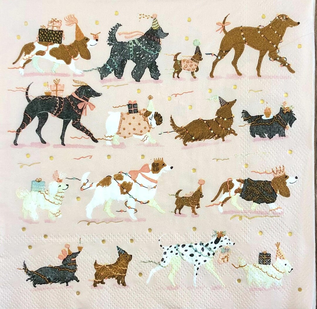 Napkin for Decoupage | Happy Birthday Dog Paper Napkin | Dachshund ...