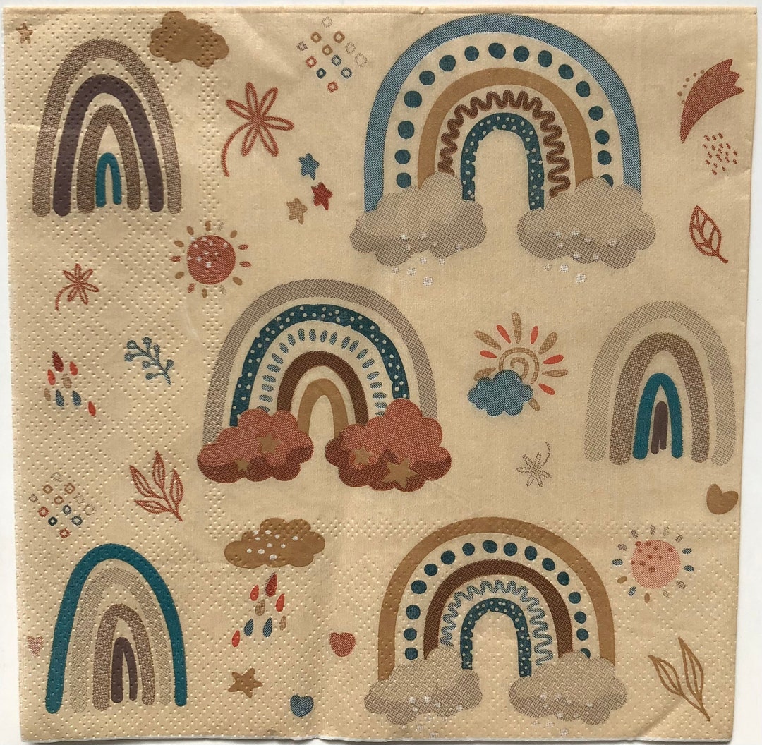 Napkin for Decoupage | BOHO Rainbow | Scrapbooking Paper | Decoupage ...