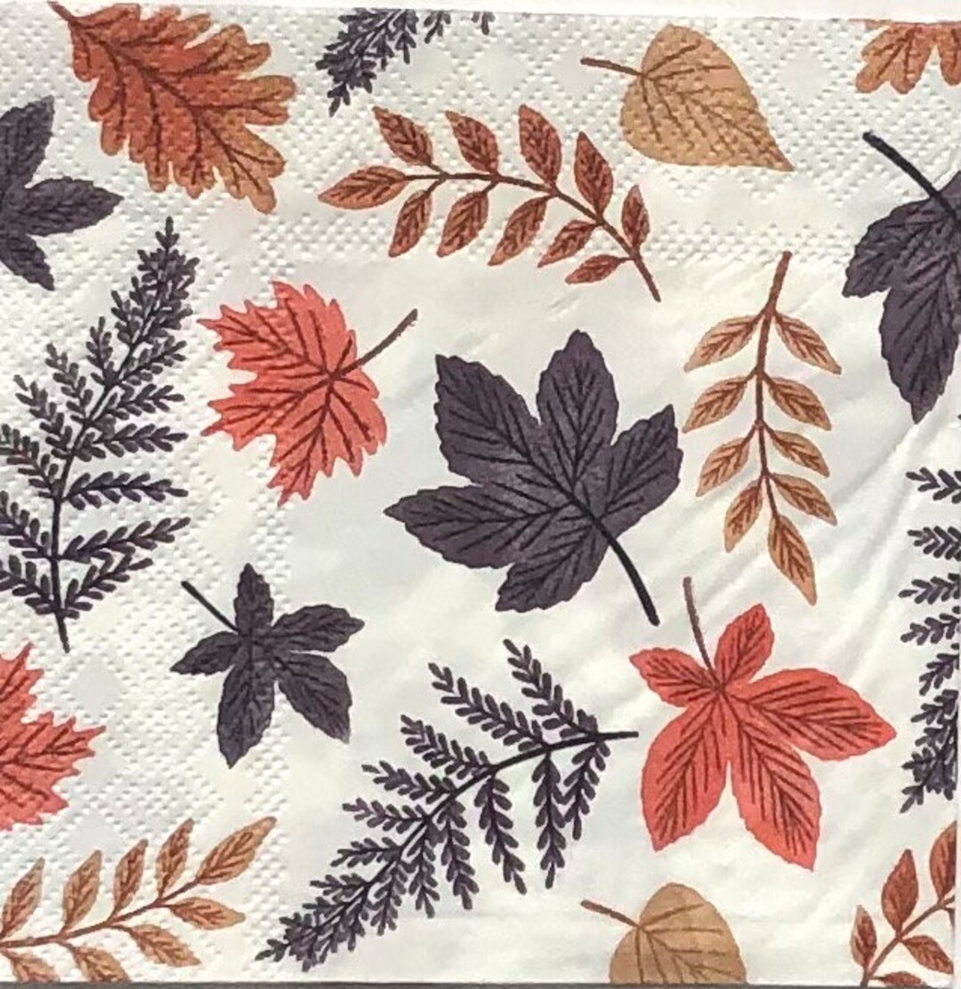Napkin for Decoupage | Fall Leaves Paper Napkin | Scrapbook Paper ...