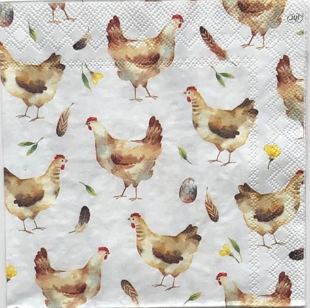 Decoupage Napkin Chicken and Eggs Paper Napkin Scrapbooking Paper ...