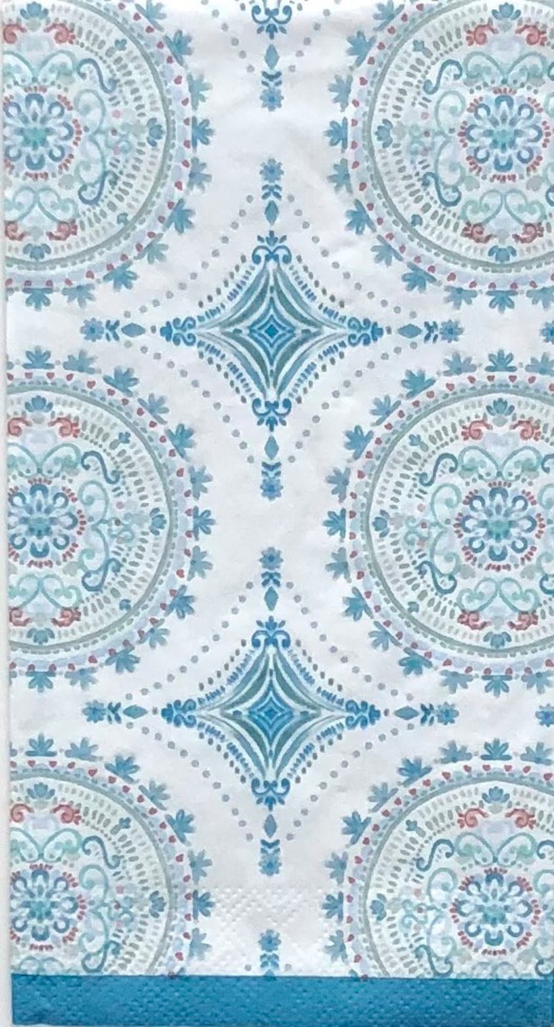 Napkin for Decoupage | Blue Medallion Tile | Scrapbooking Paper ...