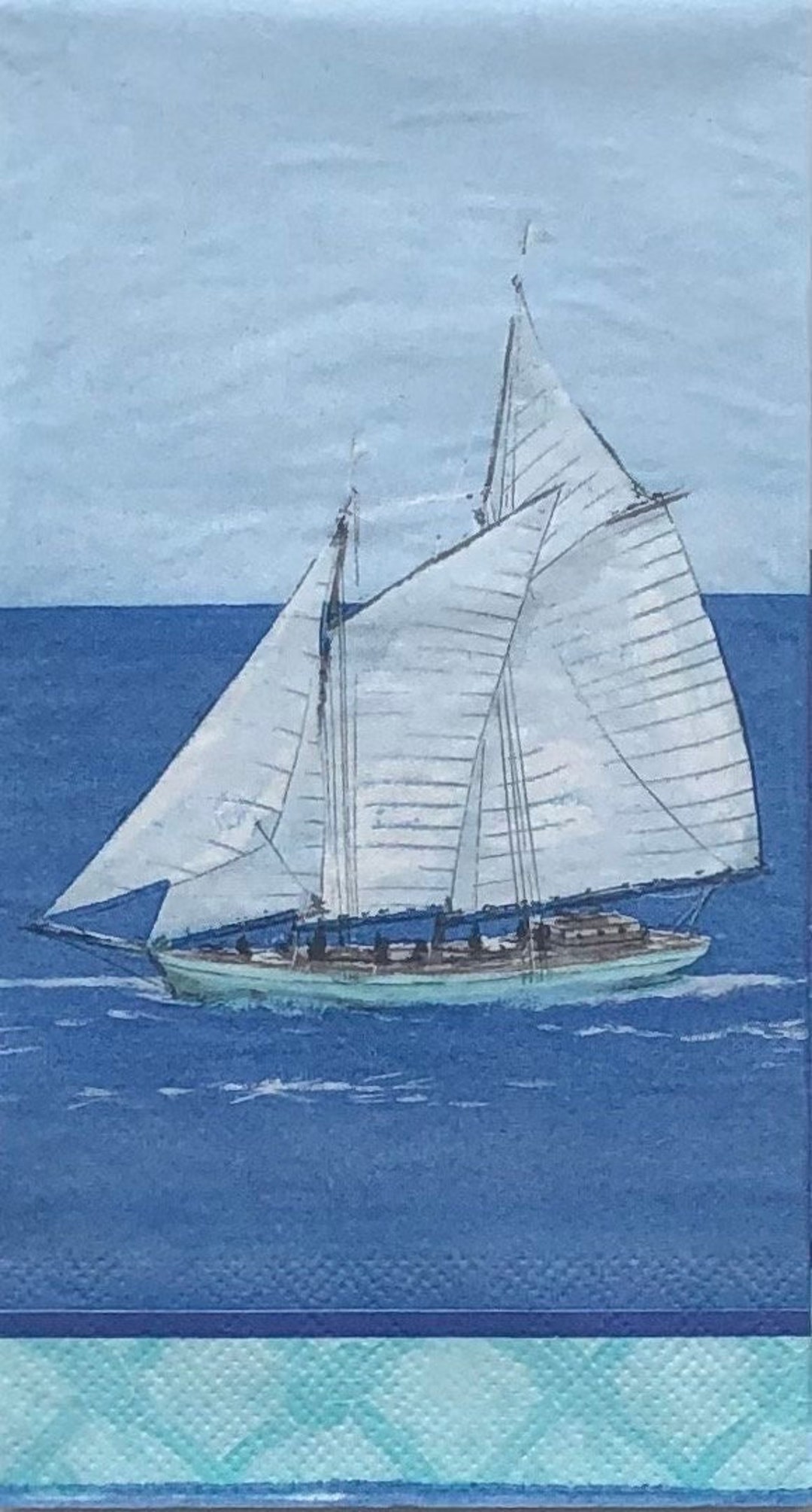Decoupage Napkin | Nautical Paper Napkin | Sailboat | Coastal Scene ...