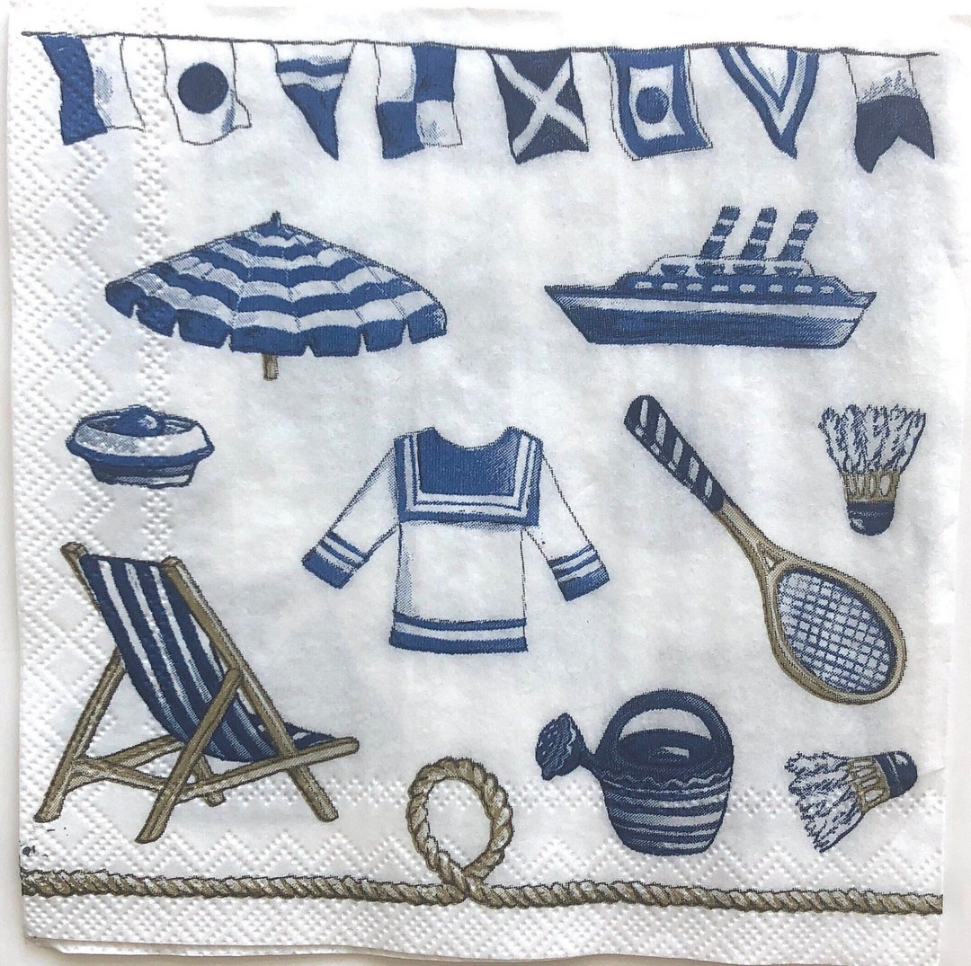 Decoupage Napkin | Nautical Crafting Paper | Sailor | Lighthouse ...