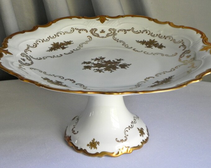 Vintage Fine China Cake Stand Serving Pedestal Dessert Bar Home Wedding ...