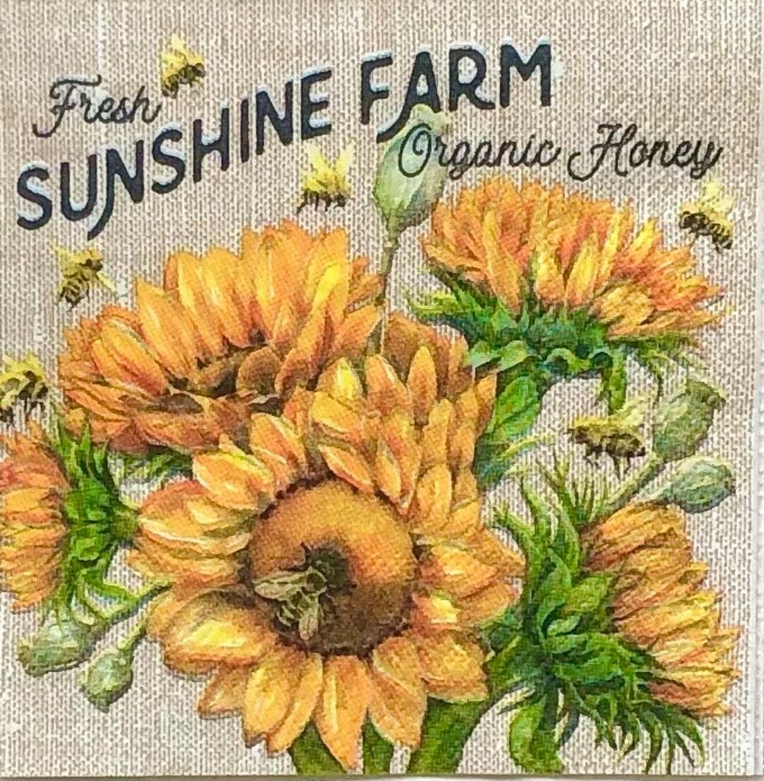 Napkin for Decoupage | Sunflower Bee Paper Napkin | Scrapbook Paper ...