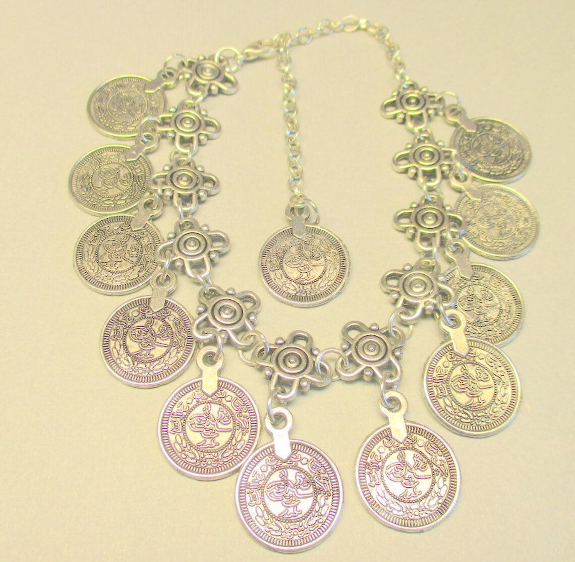 Silver Coin Anklet, Boho Jewelry, Bohemian, Beach, Body Jewelry, Belly ...