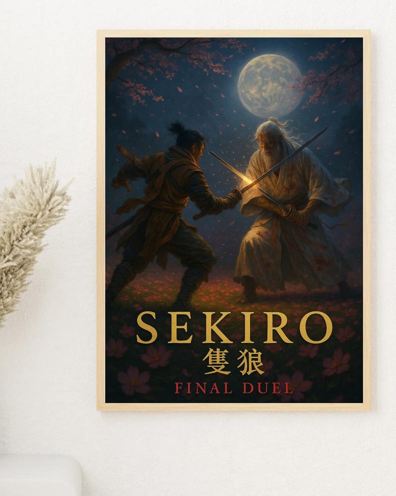 Sekiro Final Duel Poster: Sword Saint Isshin, Cherry Blossom Samurai ...