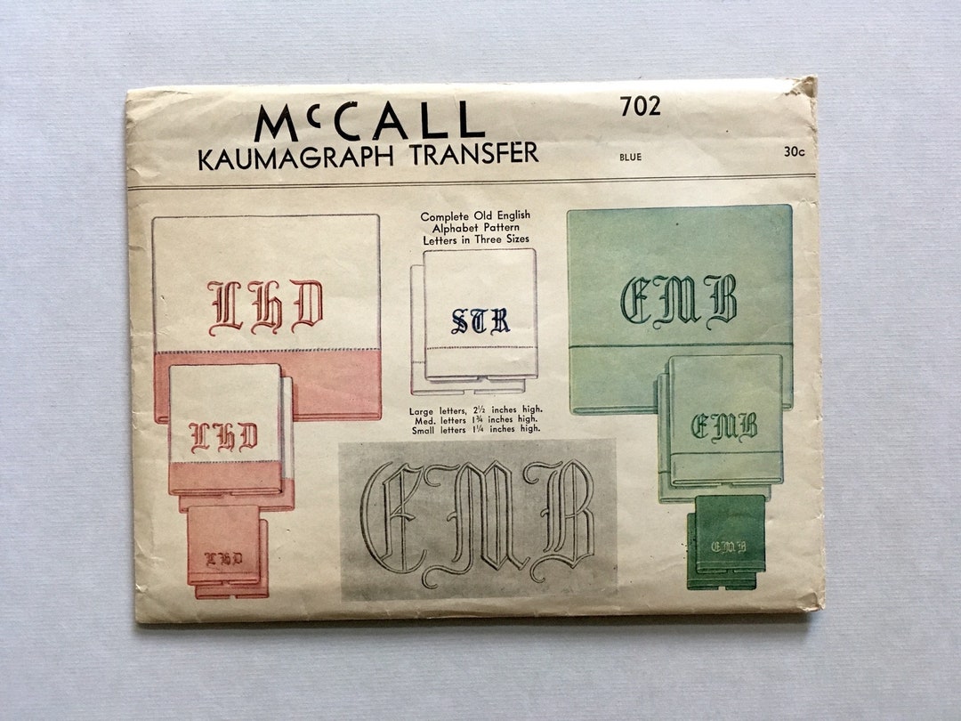 Vintage 1930s Mccall Kaumagraph Embroidery Transfer Pattern 702, Old ...
