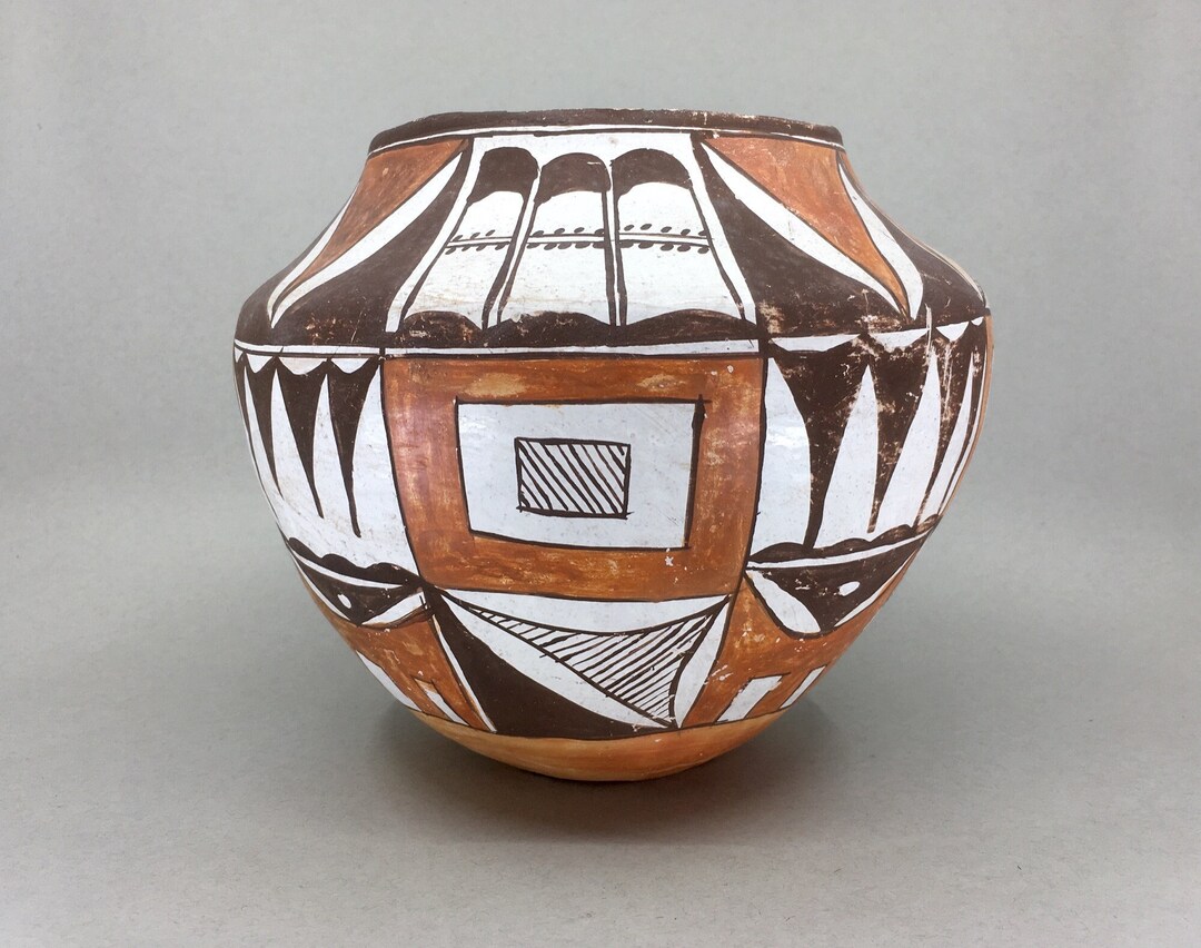 Large Vintage Acoma Pot (olla), Ca. 1940s-1950s, Unsigned, Hand Built ...