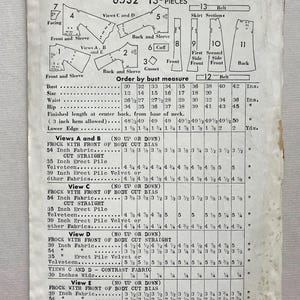 Vintage 1930s Butterick Dress Pattern, Size 18/36" Bust, No. 6532, 1935 ...