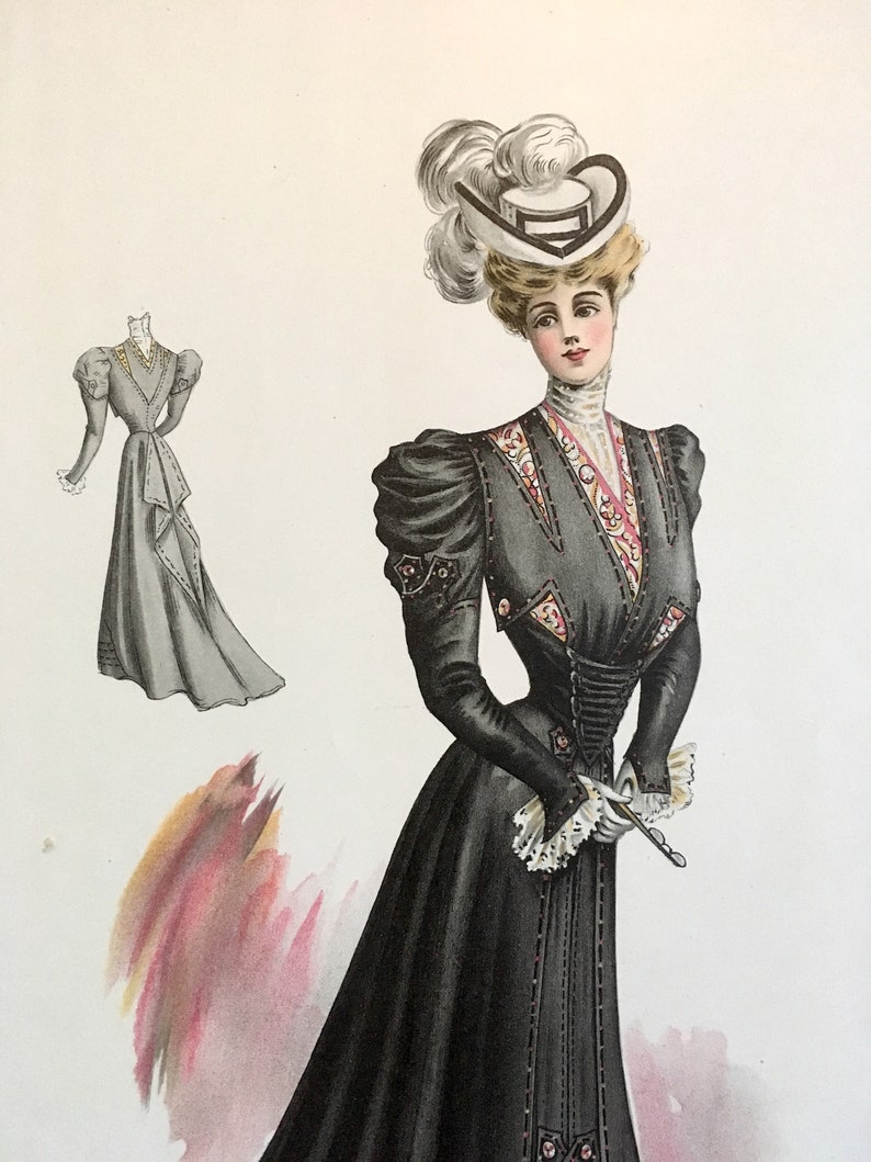 Original 1905 fashion plate from L'Art de la Mode color | Etsy