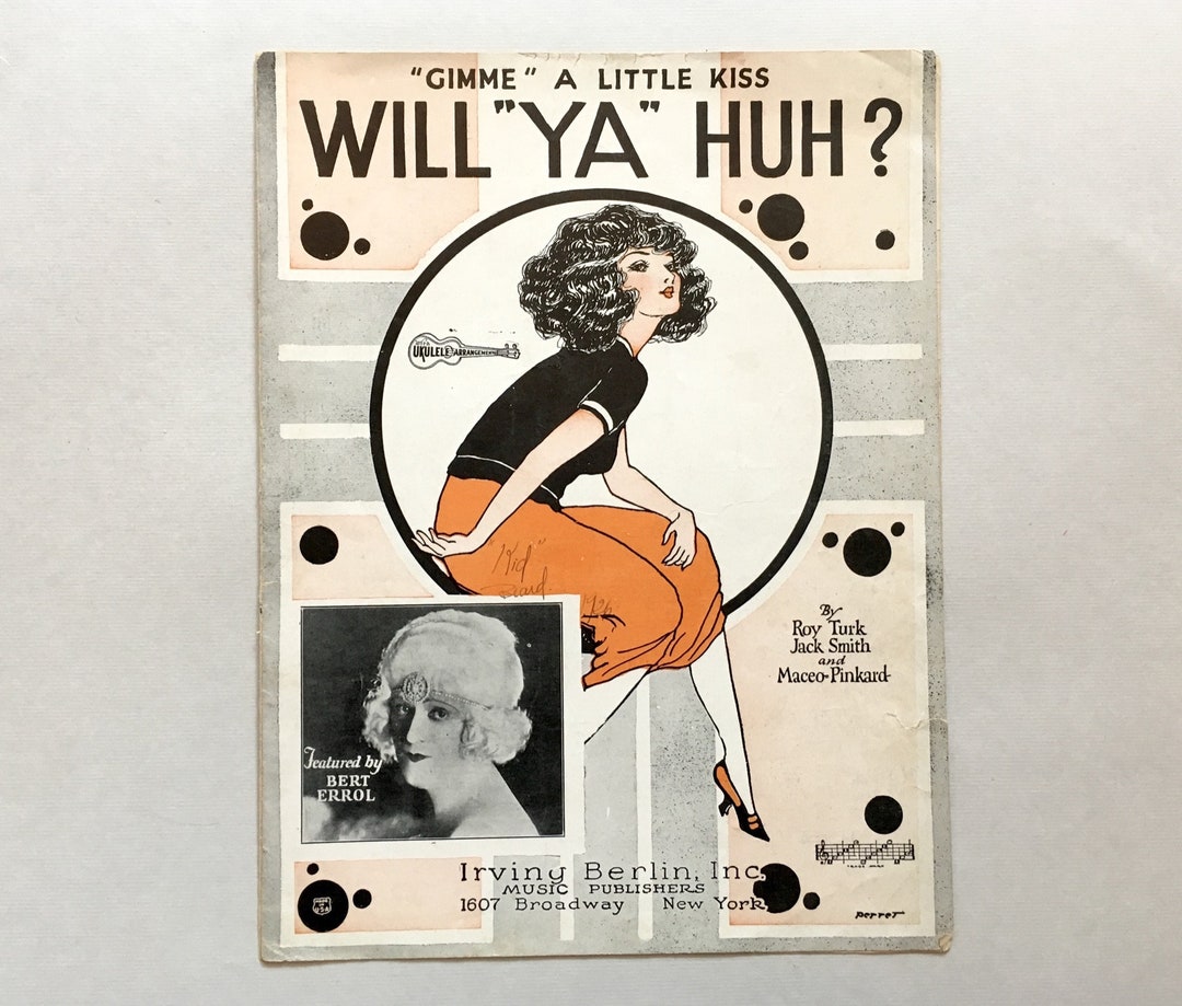 Vintage 1920s Sheet Music, Featuring Female Impersonator Bert Errol ...