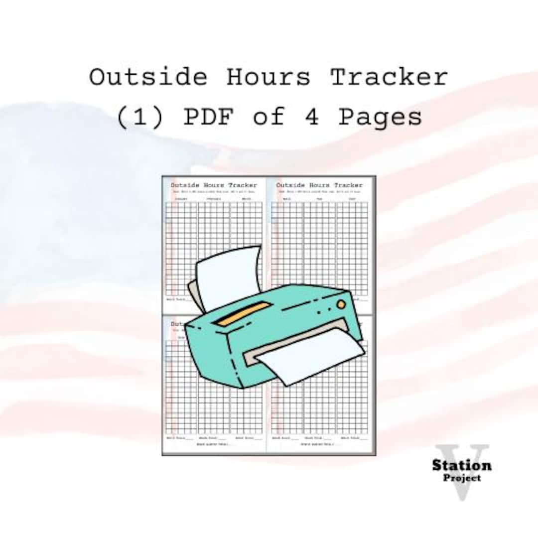 1000 Hours Outside Tracker: Homeschool Printable (digital Download) - Etsy