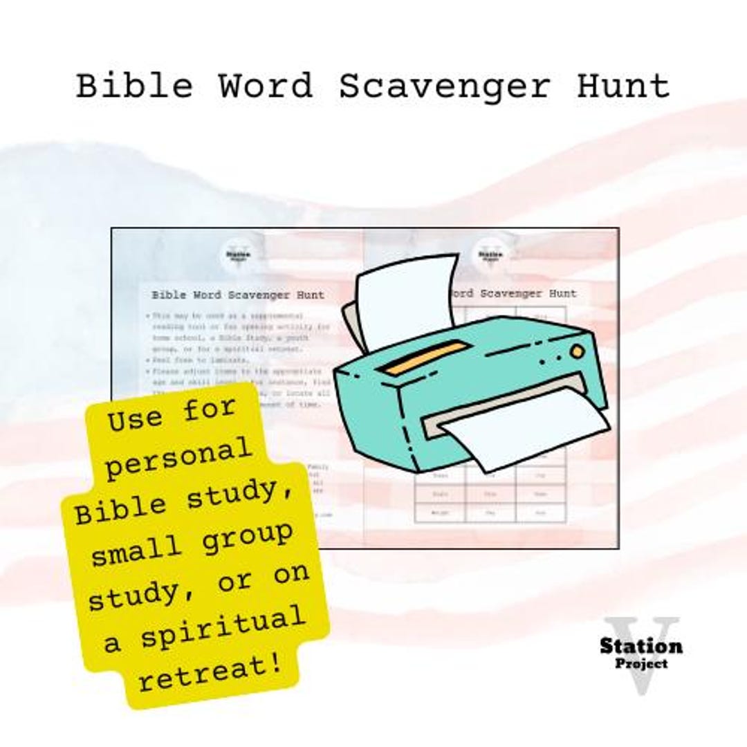 Bible Word Scavenger Hunt, Christian, Catholic, Homeschool, MILSPO ...