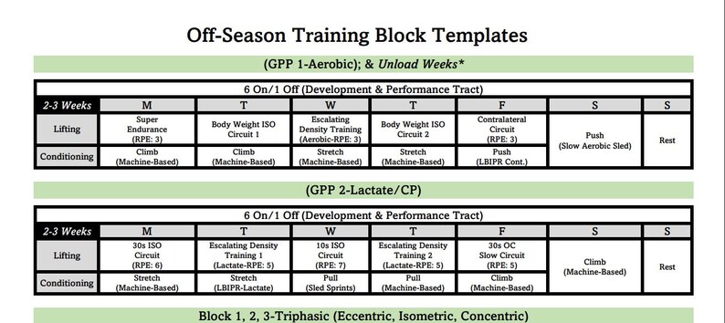 The Weekly Blueprint-athlete Microcycle Templates - Etsy