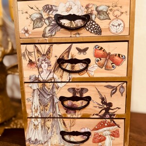 Fairies & Butterflies Wooden Mini Drawers Jewlery Box - Etsy