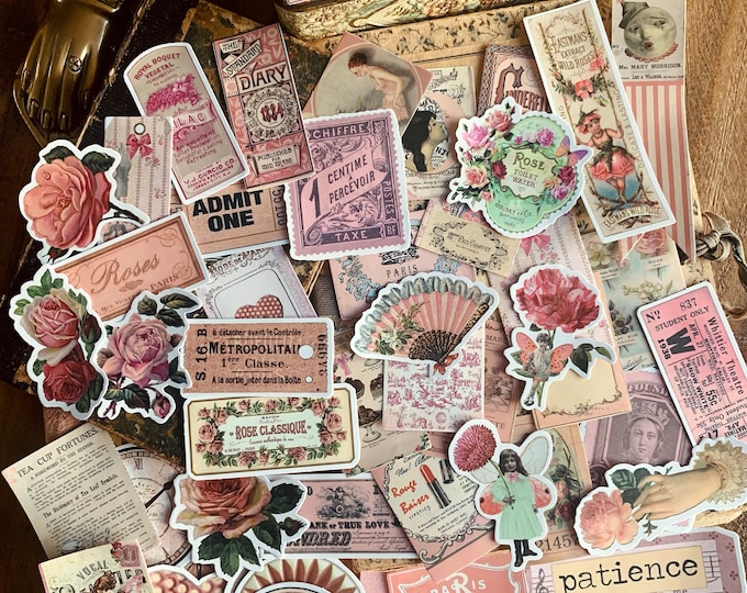Vintage Items European Antique Sticker 14pcs, Vintage Typewriter