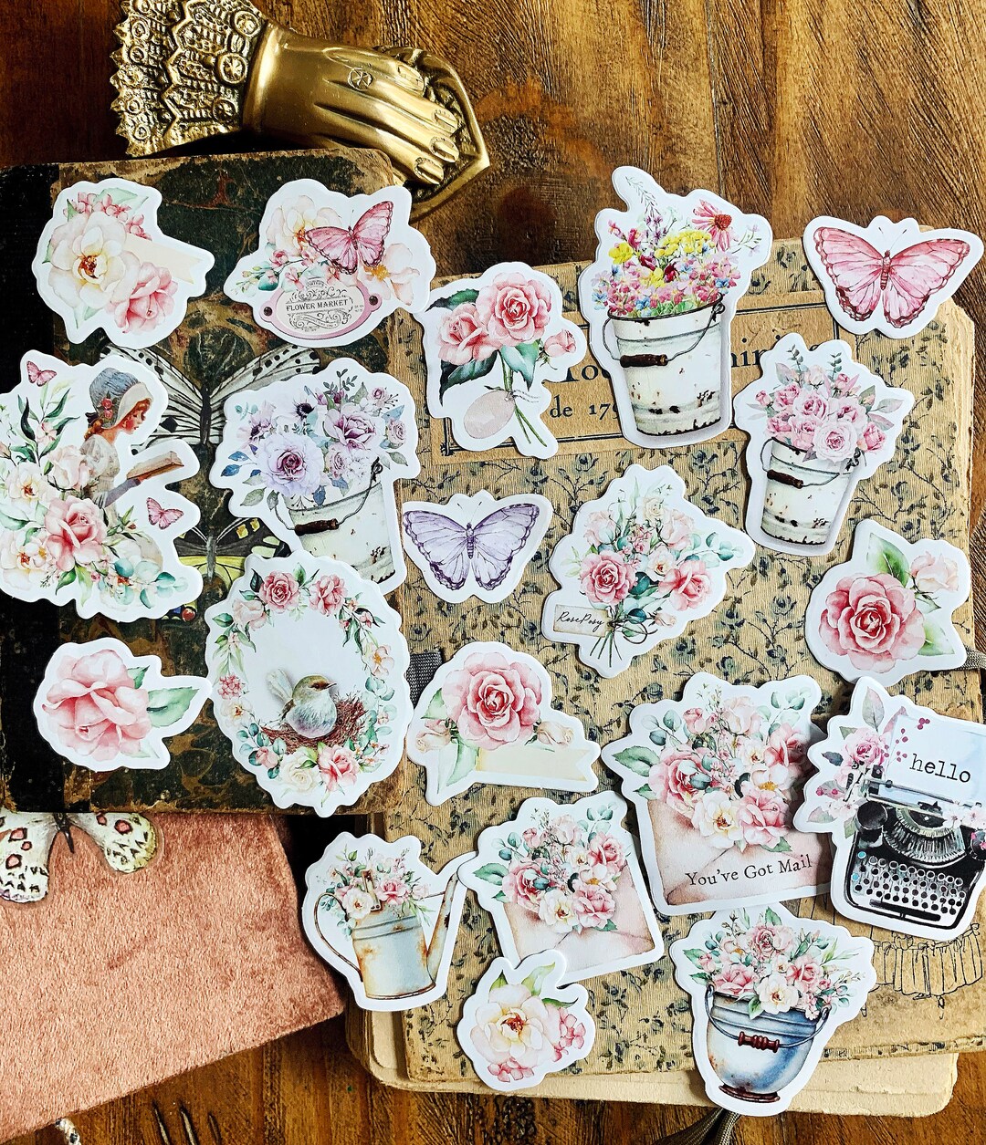 20 Pretty Vintage Scraps Sticker Pack of Stickers for Junk - Etsy