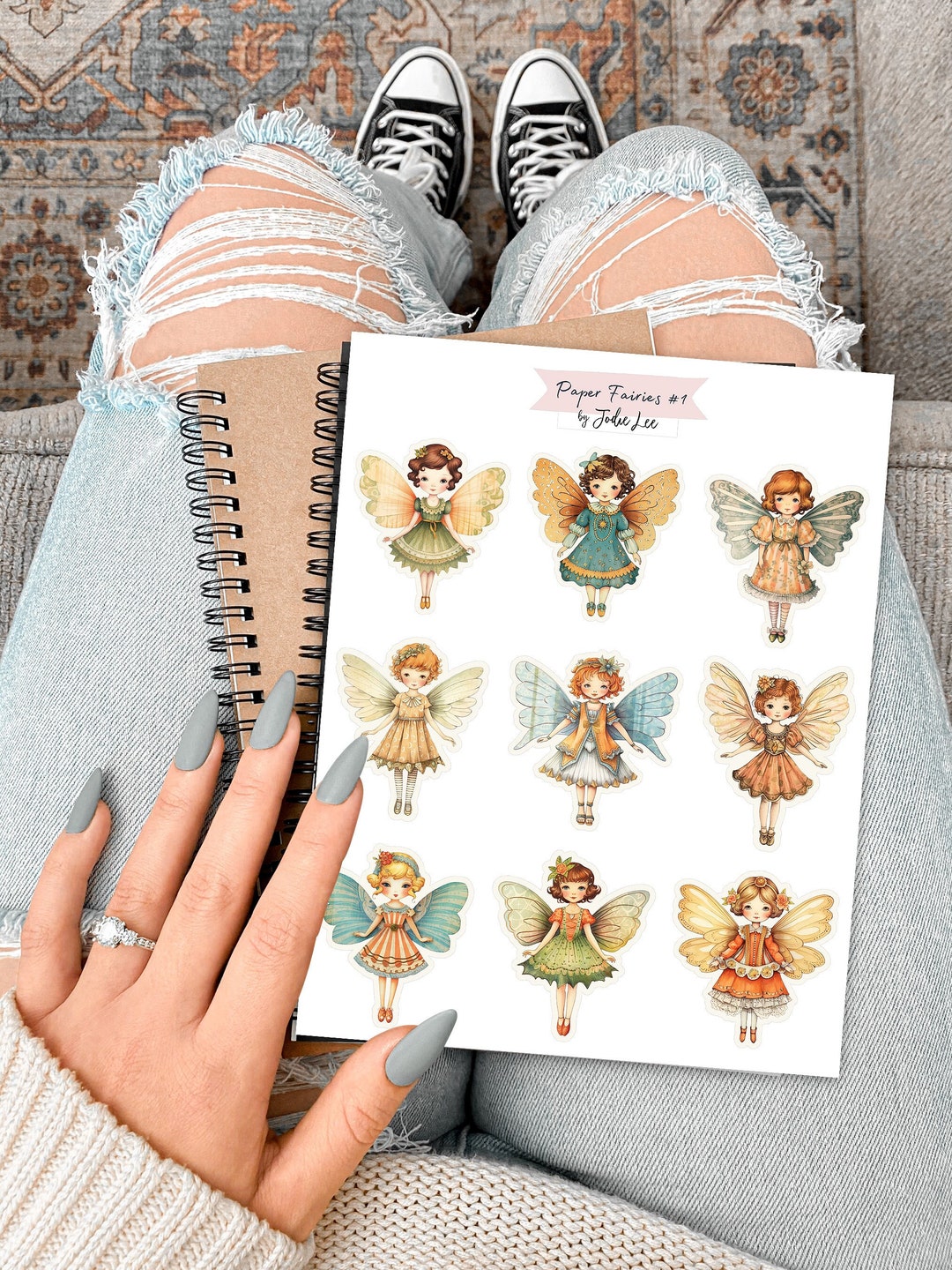 Paper Fairies Sticker Sheet 1 for Junk Journals, Planners, Scrapbooking ...