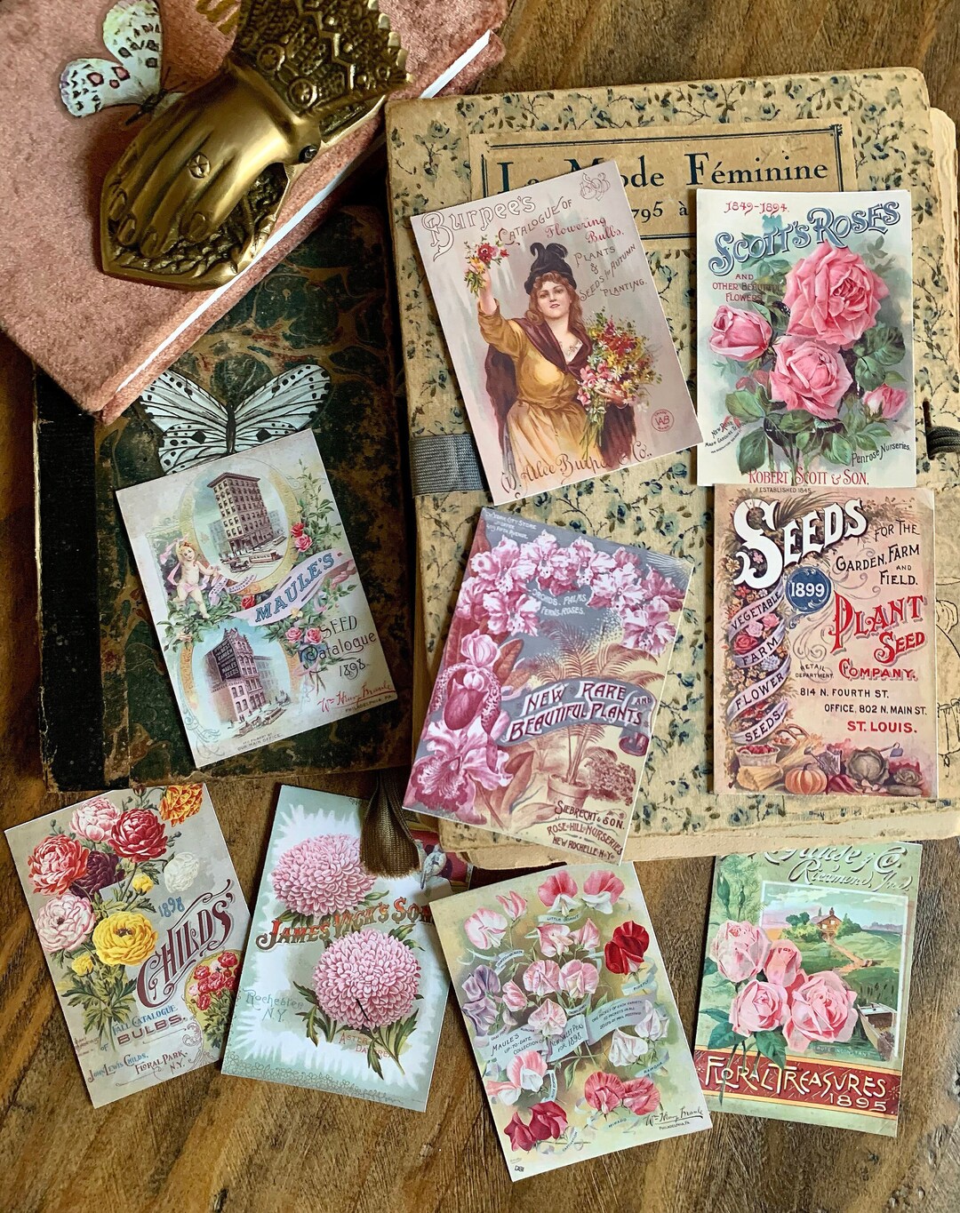 Vintage Flower Seed Packet Stickers: Junk Journal Ephemera Set - Etsy