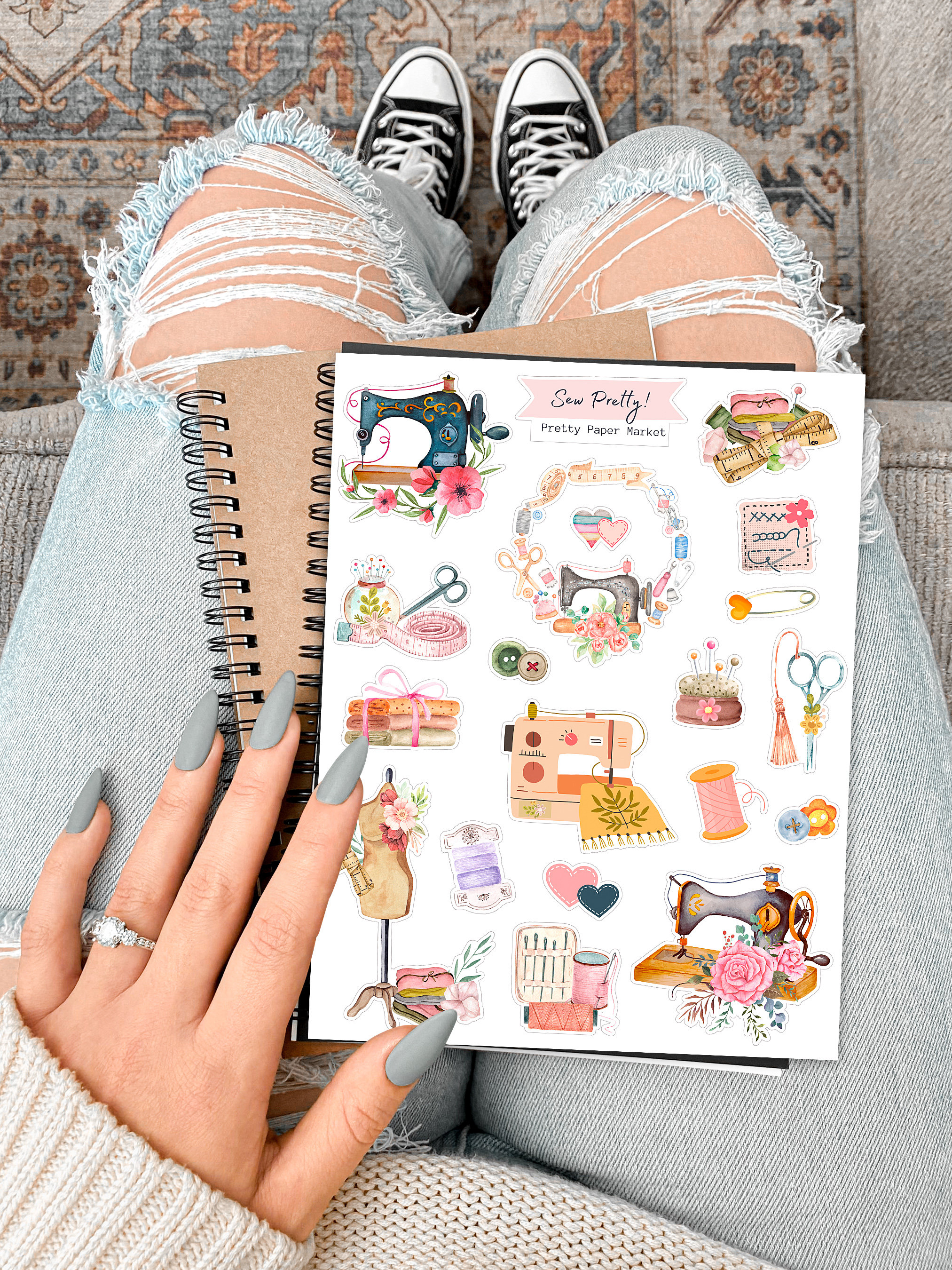 Sew Pretty 1 Sticker Sheet Digital Download Printable for - Etsy