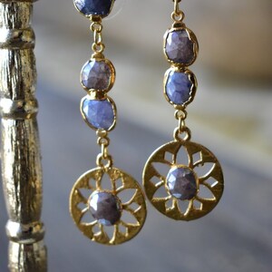 THE OLYMPIA EARRINGS /// Blue Silverite, Pink Silverite, Dangle ...
