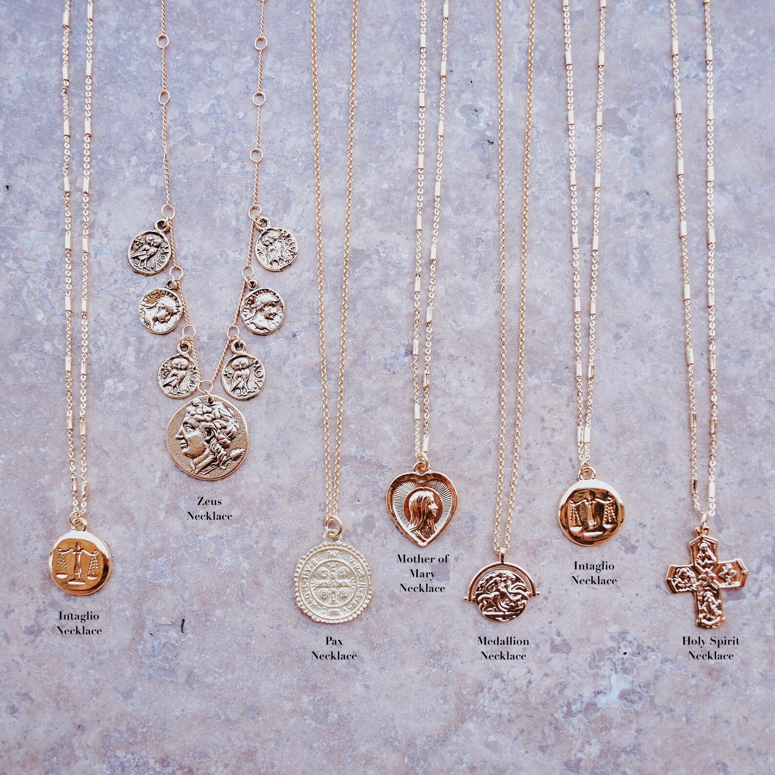 INTAGLIO NECKLACE /// Gold Necklace Simple Necklace | Etsy