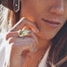 TIGER LILY RING /// Lagoon Green Enamel, Cubic Zirconia, Women's ...