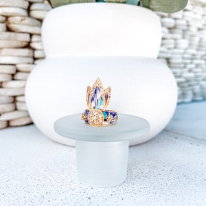 Limited Edition TIGER LILY RING /// Rainbow Enamel, Cubic Zirconia ...