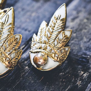 THE KNOX RING /// Gold Ring, Pink Silverite, Statement Ring, Festival ...