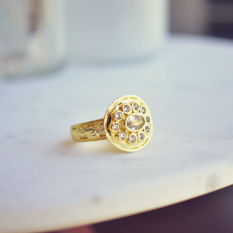 OPHELIA RING /// Gold Ring Statement Rings Cubic Zirconia - Etsy