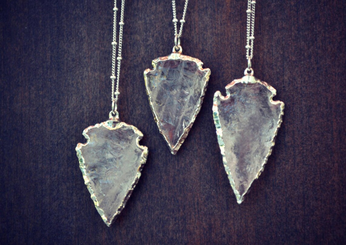 QUARTZ ARROWHEAD NECKLACE /// Gold Necklace Arrowhead | Etsy