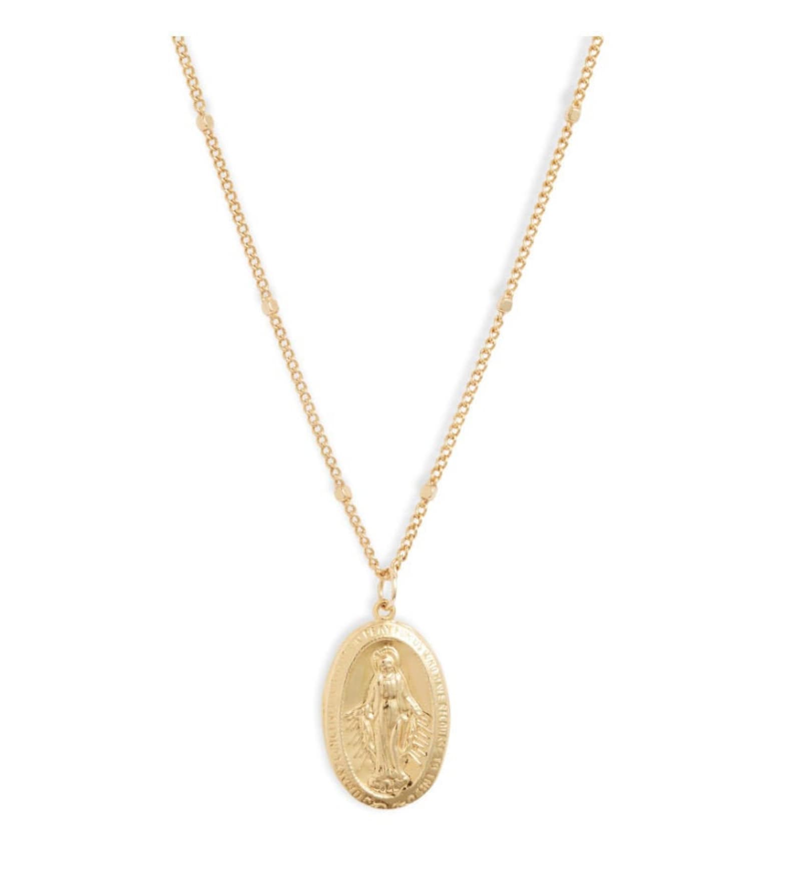 IMMACULATE CONCEPTION MEDAL // Gold Necklace Religious - Etsy